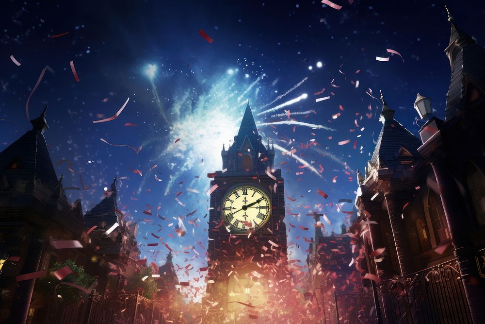 Celebration tower architecture fireworks. AI | Free Photo Illustration ...