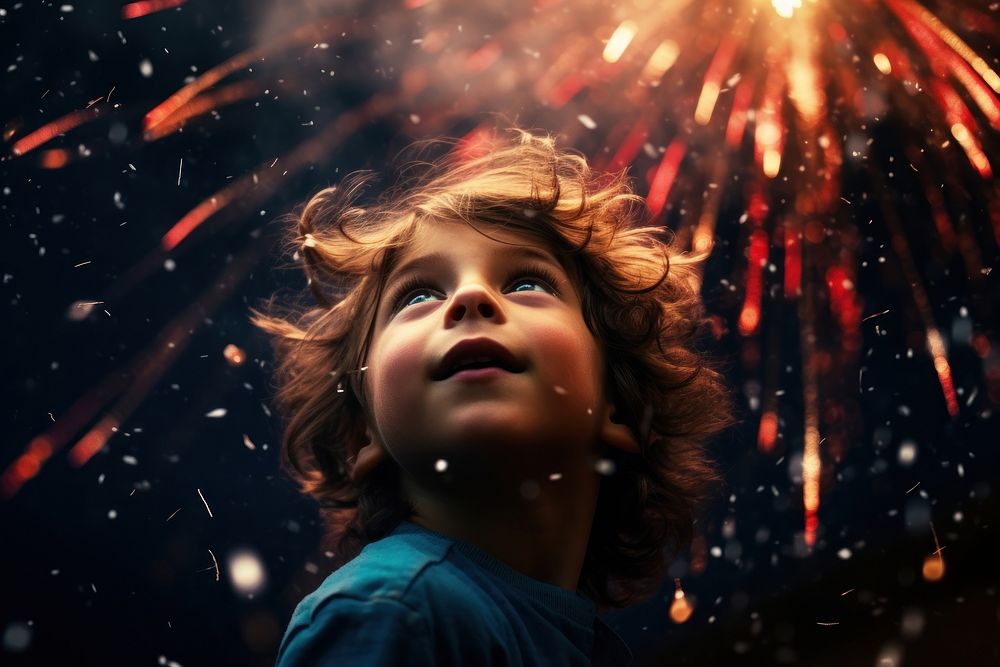 Kid looking fireworks portrait outdoors. | Premium Photo - rawpixel