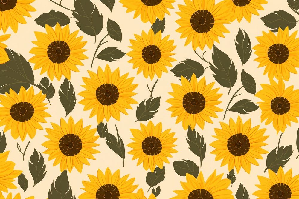 Sunflower pattern backgrounds plant. | Premium Photo Illustration ...