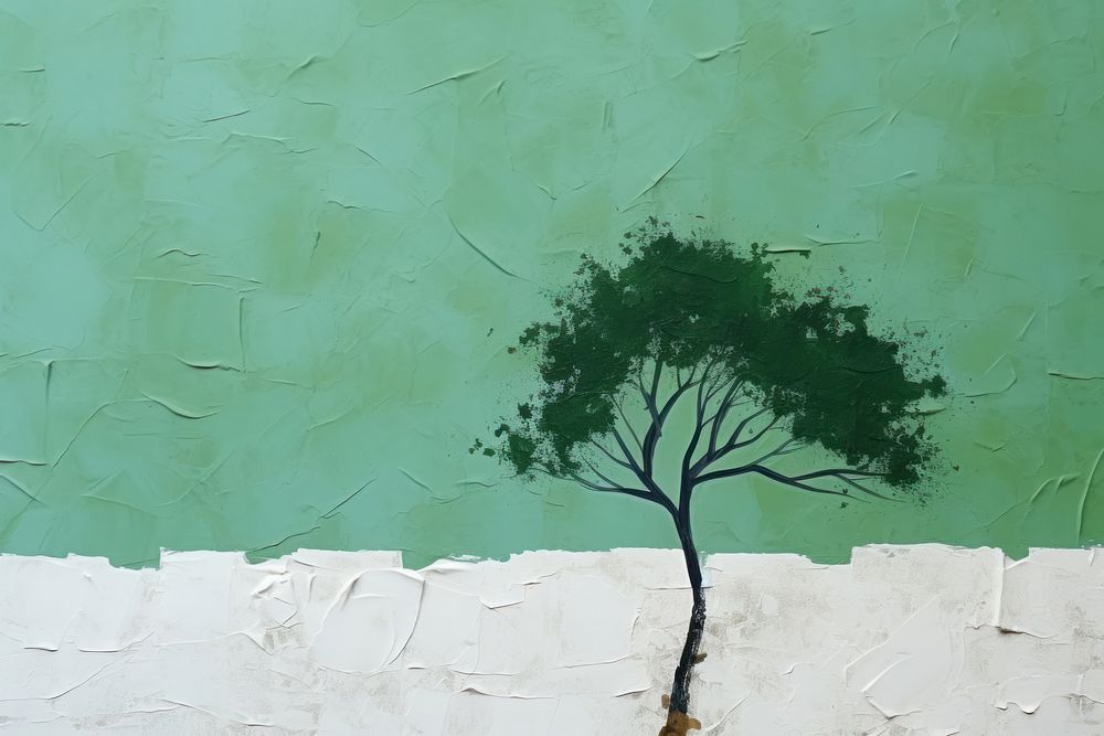 Green tree art backgrounds painting. | Premium Photo Illustration ...