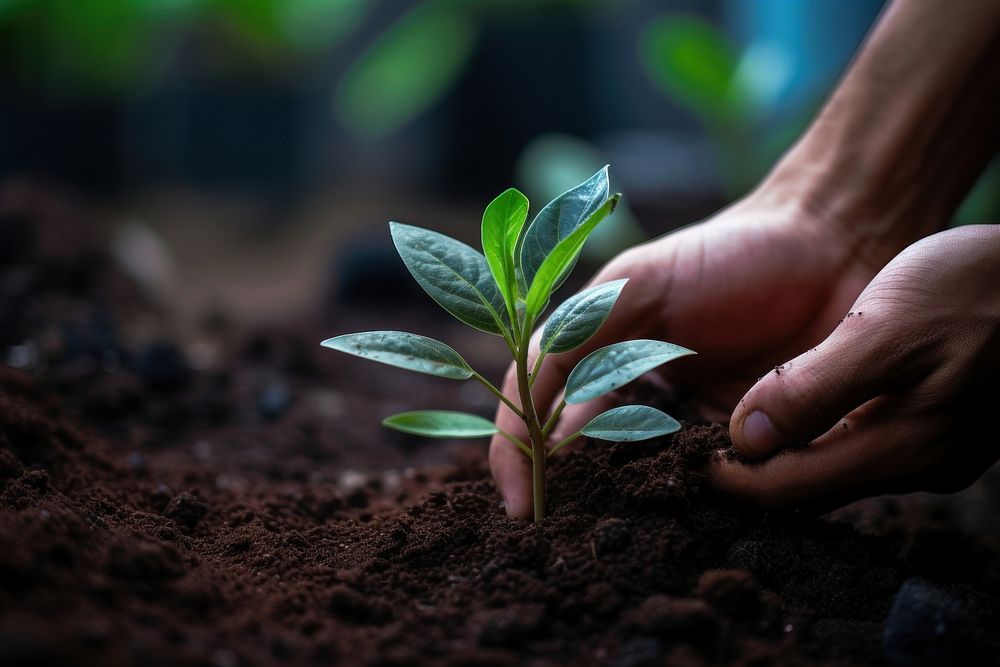 Planting plants gardening outdoors nature. | Free Photo - rawpixel