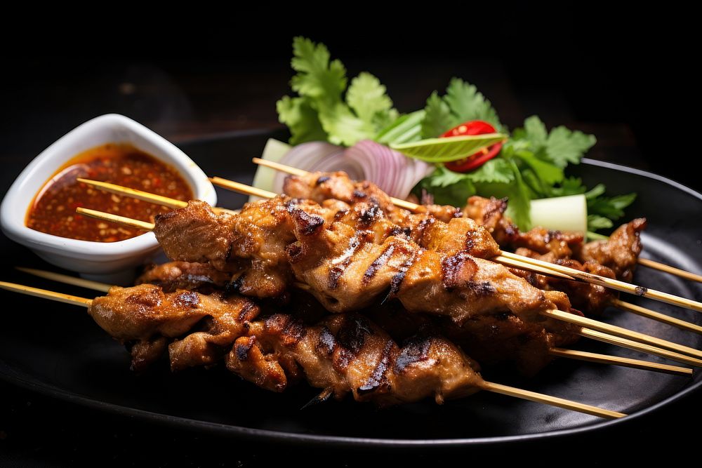 Satay dish grilling satay meat | Free Photo - rawpixel