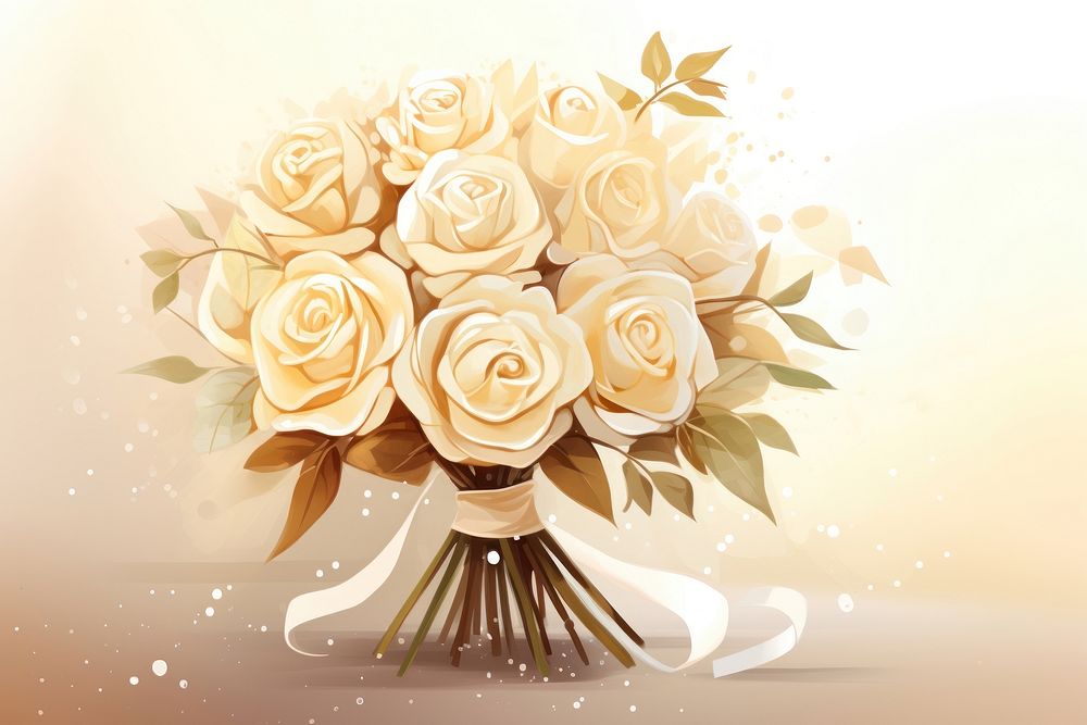 Bouquet ivory roses flower plant | Free Photo Illustration - rawpixel