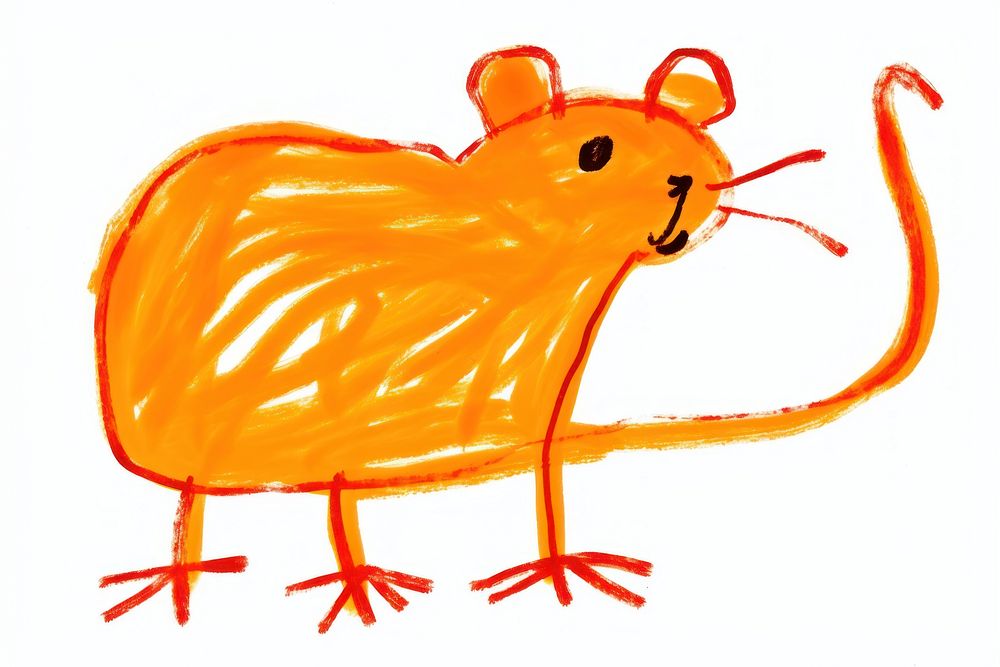 Orange rat drawing animal mammal. | Free Photo Illustration - rawpixel
