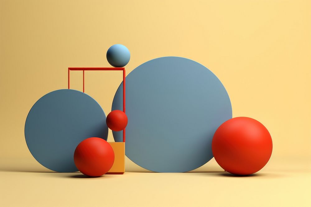 Geometric objects croquet yellow circle. | Premium Photo Illustration ...