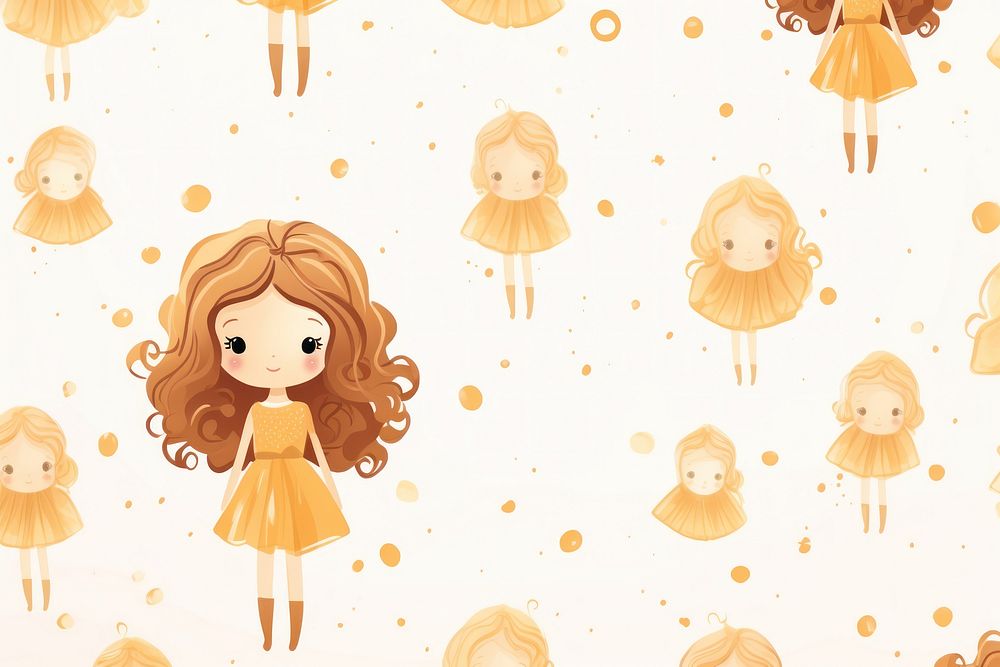 Doll backgrounds pattern cute. | Free Photo Illustration - rawpixel