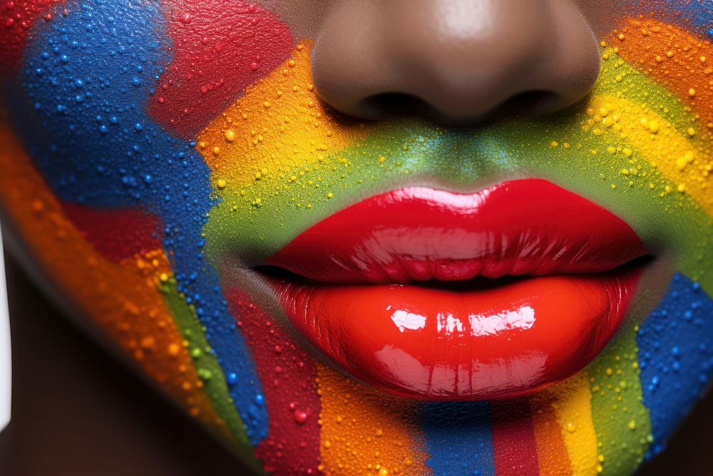 Rainbow fingernails and rainbow lips | Free Photo - rawpixel