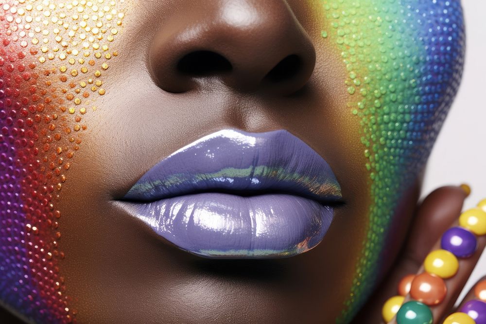 Rainbow fingernails and rainbow lips | Free Photo - rawpixel