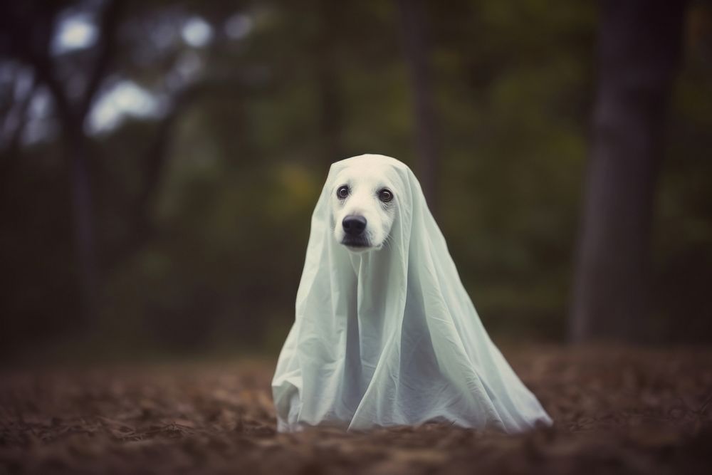 Dog wearing ghost costume animal | Premium Photo - rawpixel