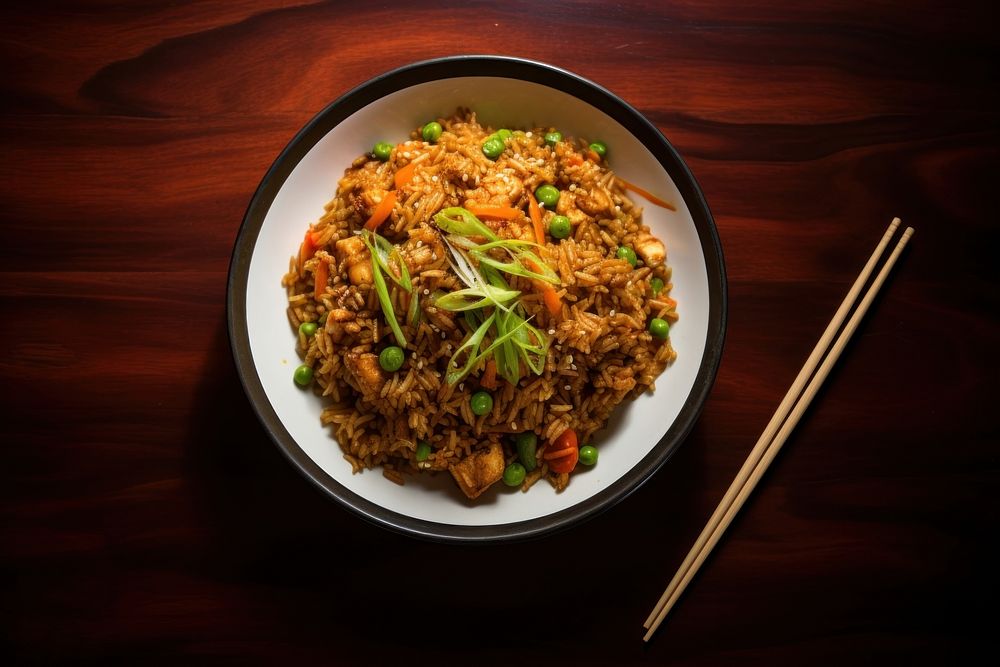 Fried rice chopsticks plate food. | Free Photo - rawpixel