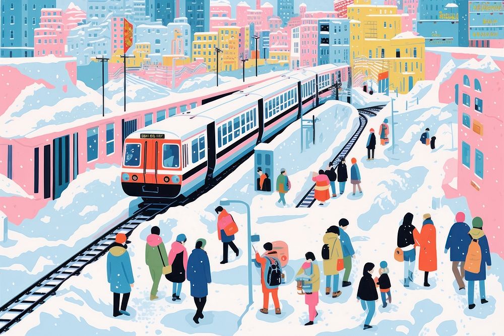 Winter underground subway outdoors vehicle | Premium Photo Illustration ...