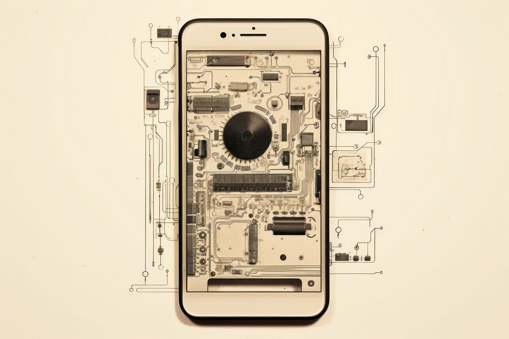 Smartphone diagram electronics drawing. AI | Premium Photo Illustration ...