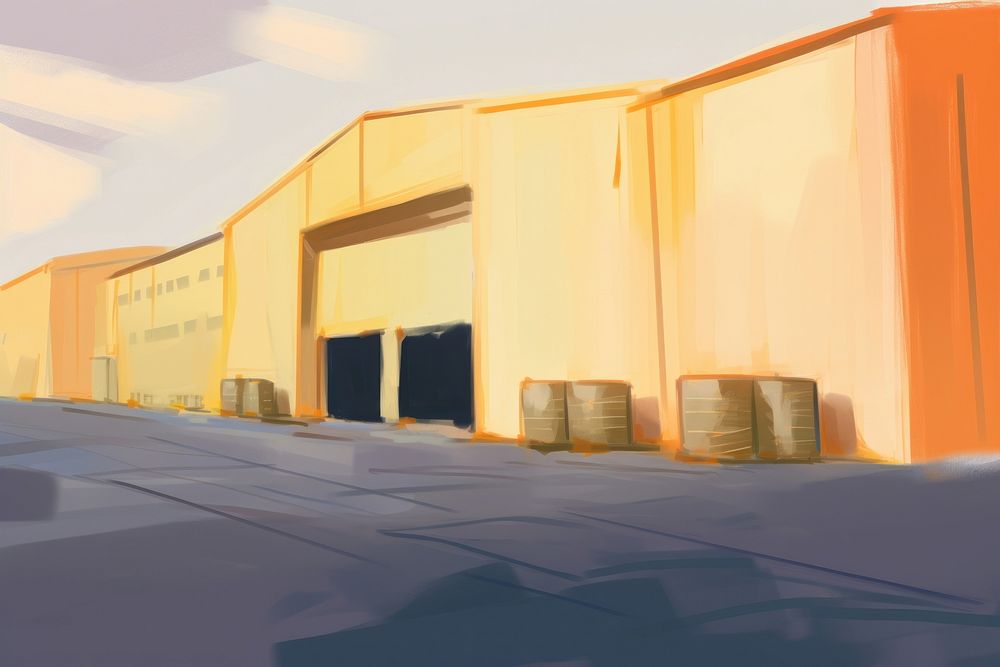 Warehouse architecture building drawing. AI | Free Photo Illustration ...