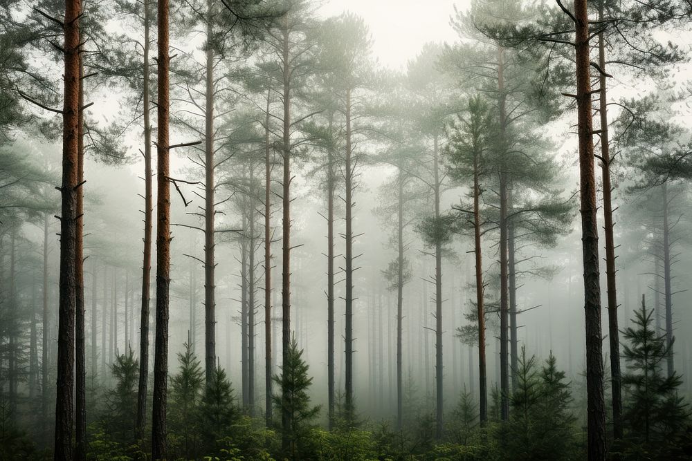 Foggy pine forest background outdoors | Premium Photo - rawpixel