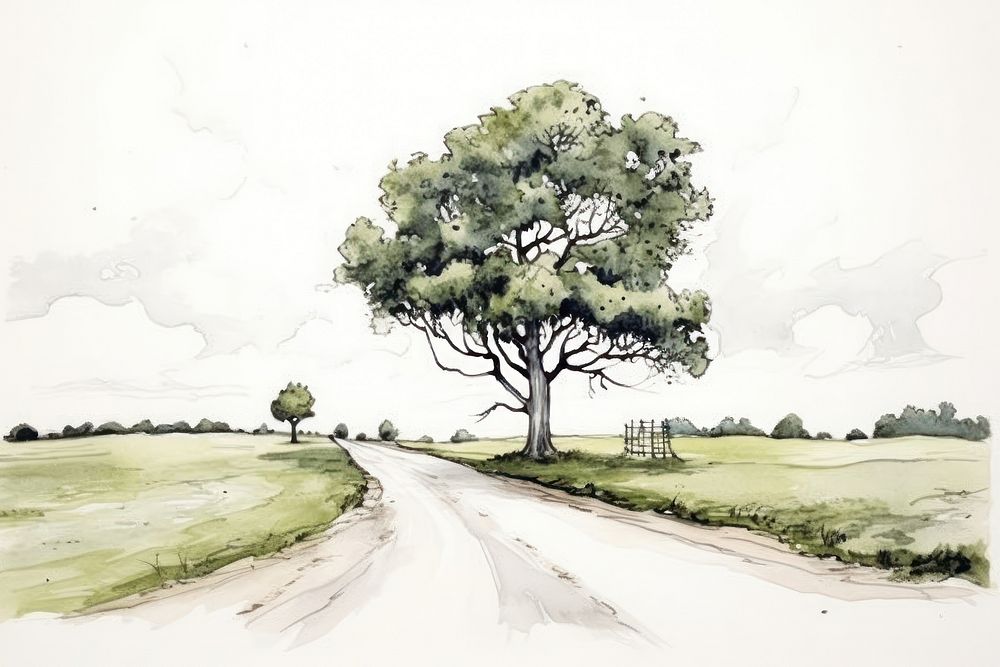 Road sketch cartoon drawing. | Free Photo Illustration - rawpixel