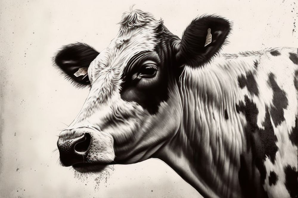 Cow cow livestock drawing. AI | Free Photo Illustration - rawpixel