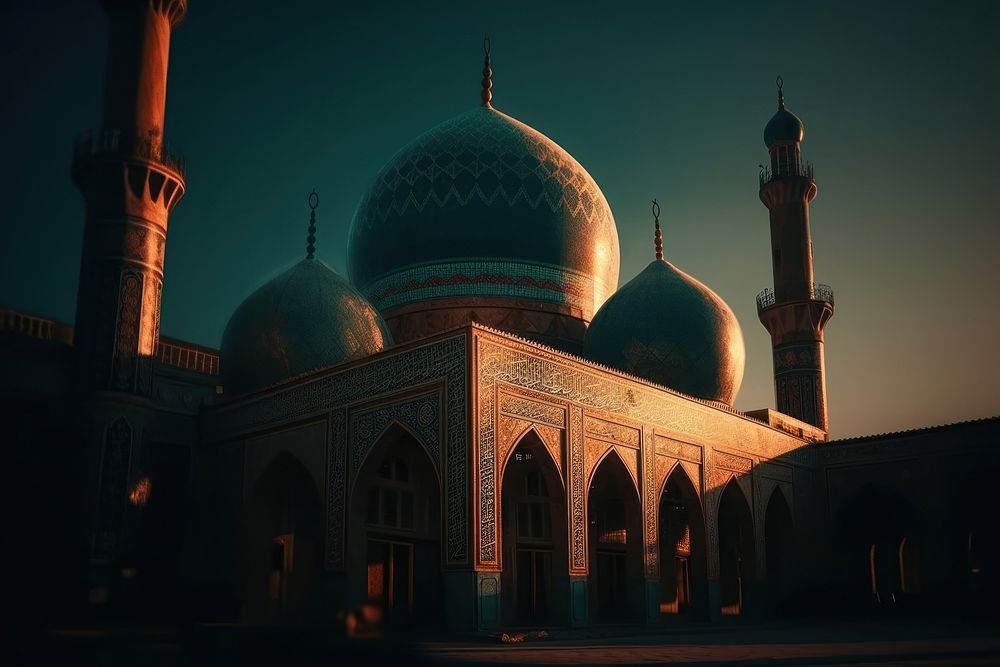 Mosque architecture building light. AI | Free Photo - rawpixel