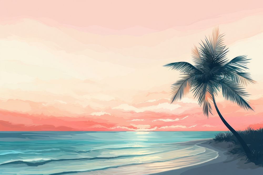 Seascape beach tree landscape. AI | Premium Photo Illustration - rawpixel