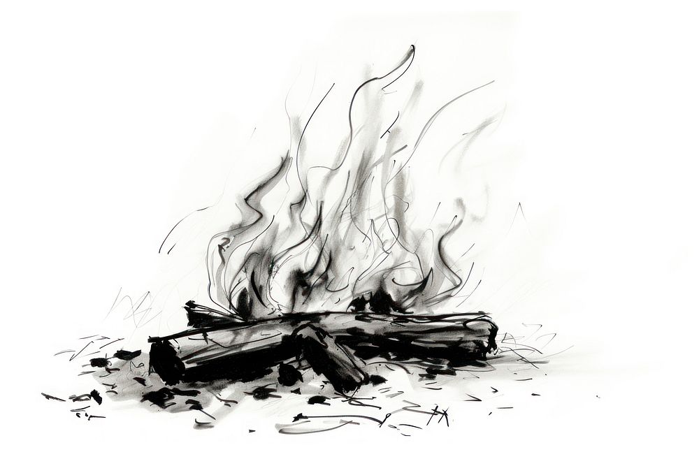 Campfire drawing sketch art | Free Photo Illustration - rawpixel