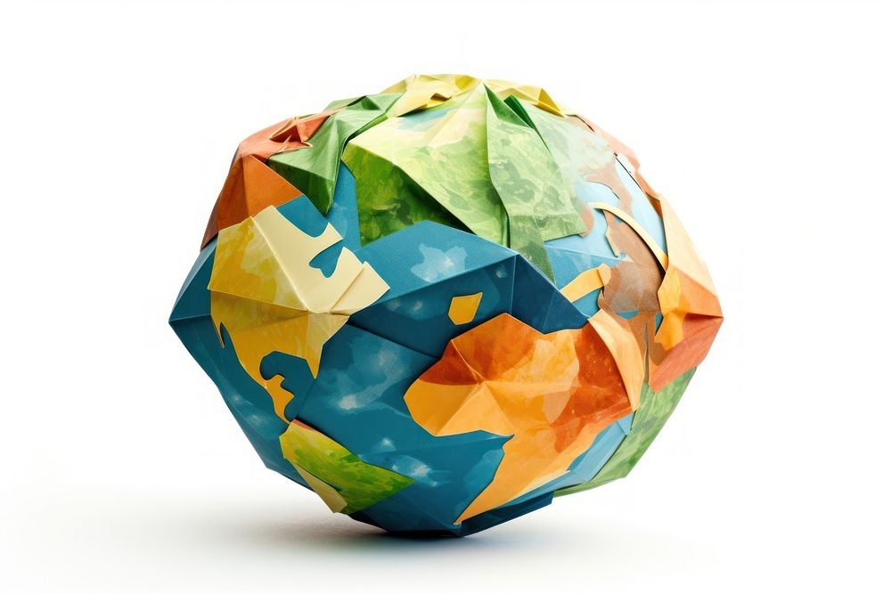 Earth origami paper sphere. | Free Photo Illustration - rawpixel