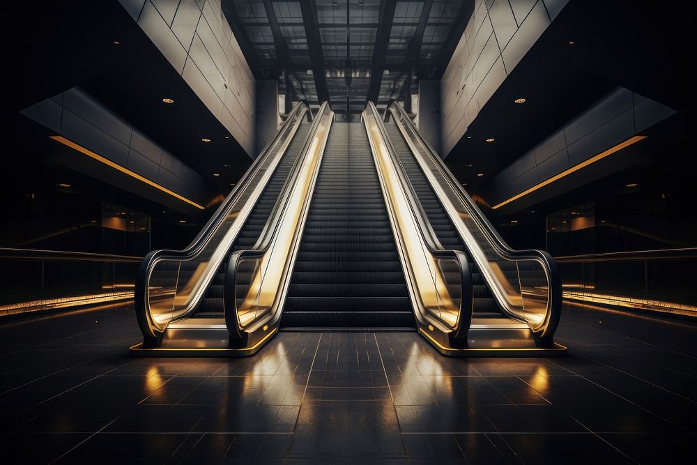Architecture staircase escalator building | Premium Photo Illustration ...