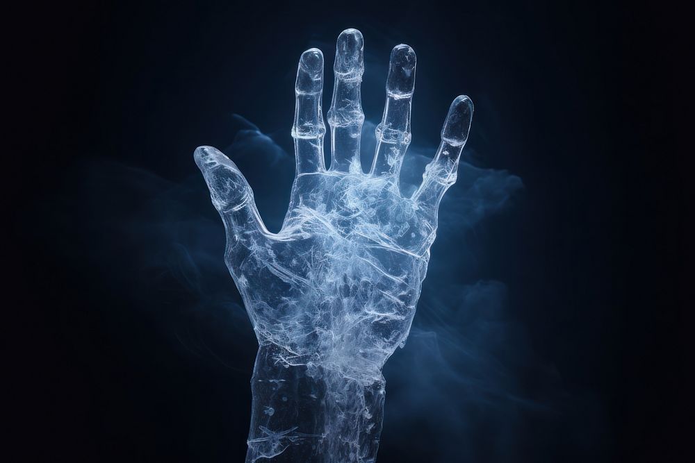 Hand x-ray hand blue. AI | Free Photo Illustration - rawpixel