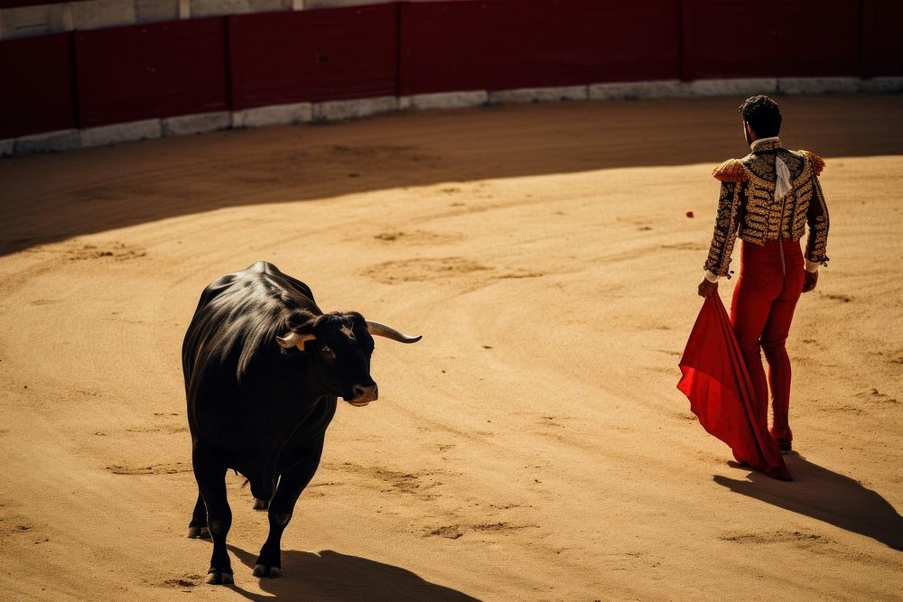 Bull bullfighting bullfighter livestock. | Free Photo - rawpixel