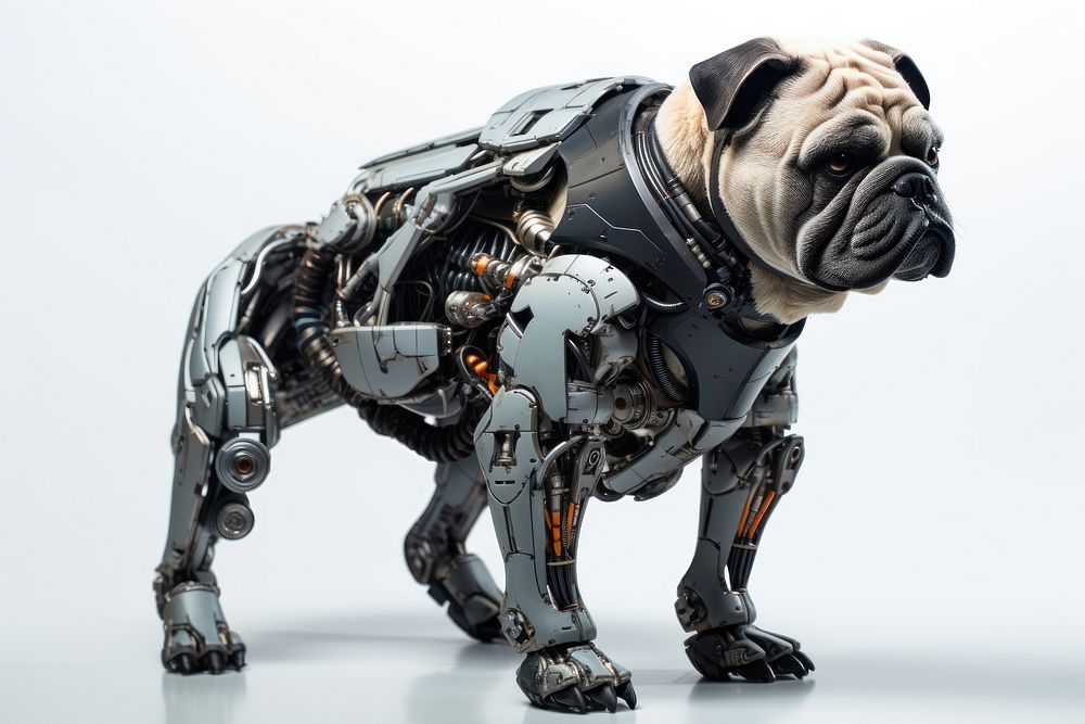 Cyborg pug animal mammal dog | Free Photo - rawpixel