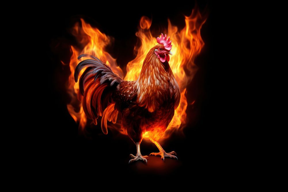 Chicken chicken fire poultry. AI | Free Photo - rawpixel