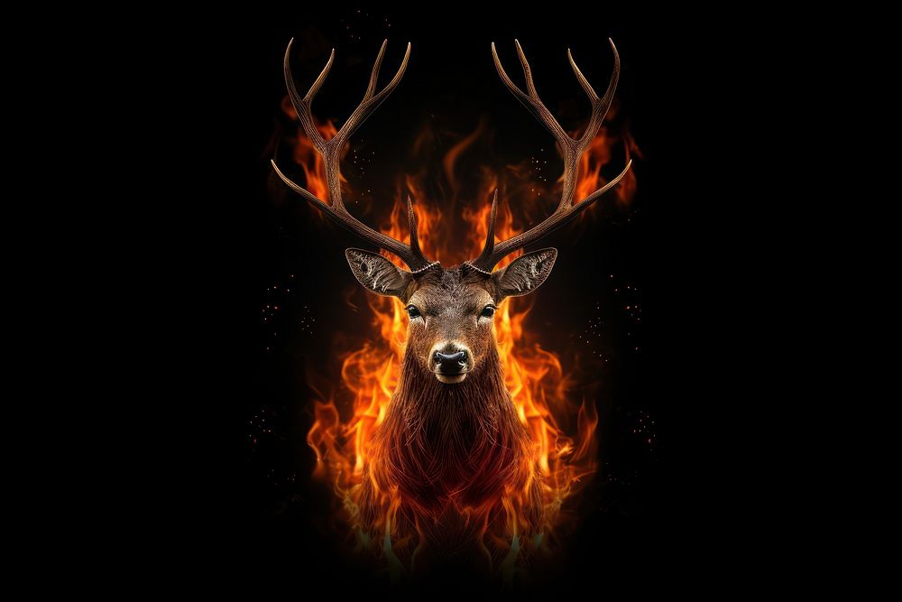 Deer fire wildlife burning. | Free Photo - rawpixel