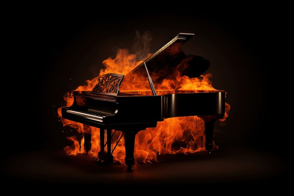 Piano keyboard burning pianist | Free Photo - rawpixel