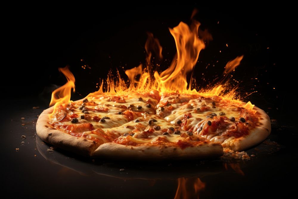 Pizza pizza fire burning. AI | Free Photo - rawpixel