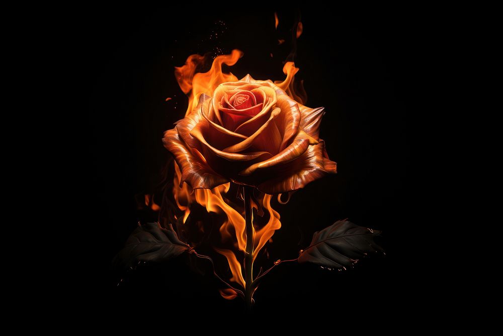 Rose fire rose burning. AI | Premium Photo - rawpixel