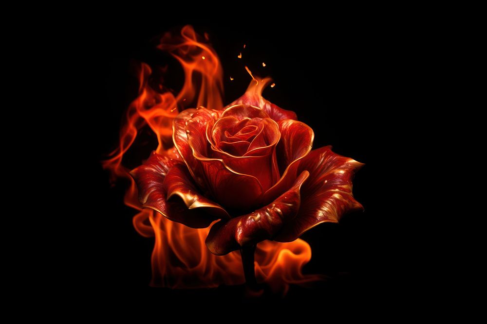 Rose fire rose burning. AI | Premium Photo - rawpixel