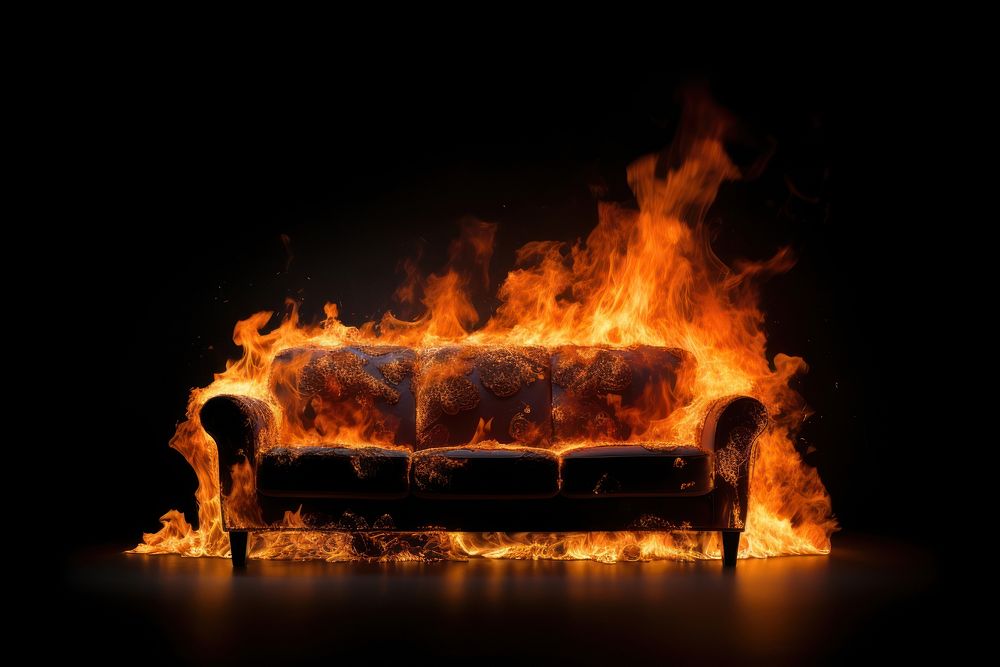 Sofa fire fireplace furniture. | Free Photo - rawpixel