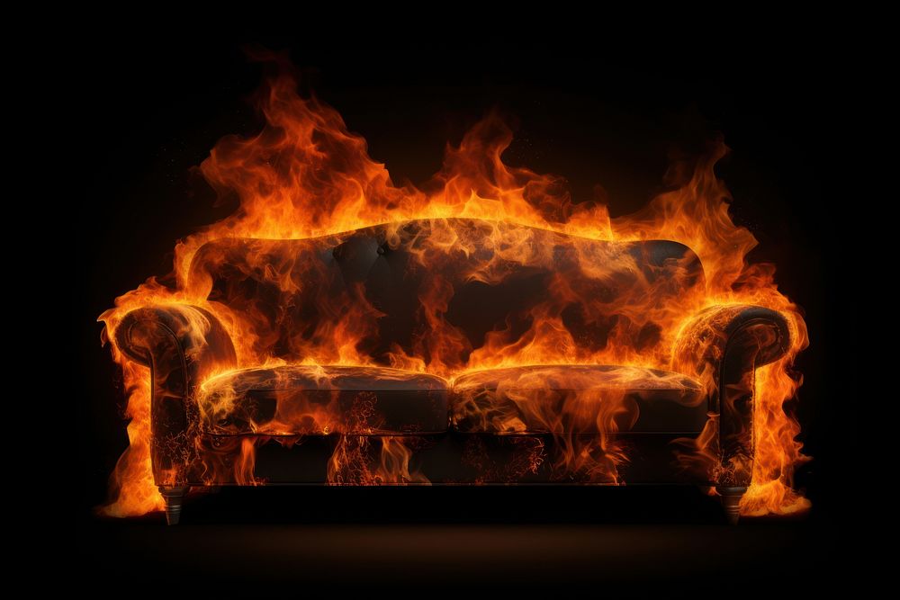 Sofa fire fireplace furniture. AI | Premium Photo - rawpixel
