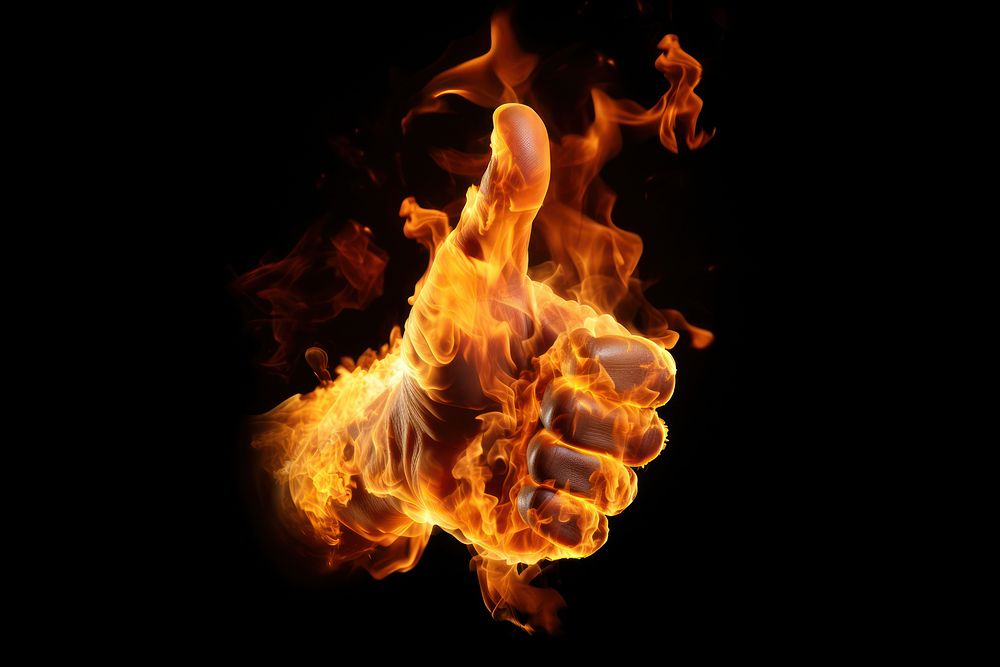 Thumbs up fire burning flame | Free Photo - rawpixel