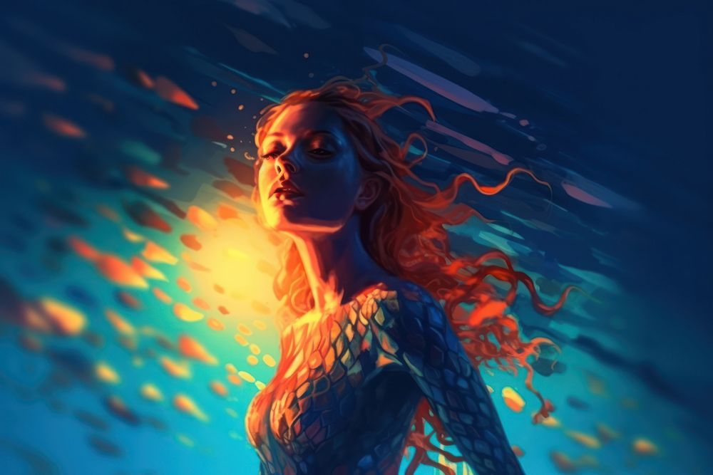 Mermaid futuristic abstract adult. AI | Premium Photo Illustration ...