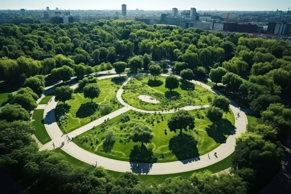 Big city grass park architecture. | Premium Photo - rawpixel