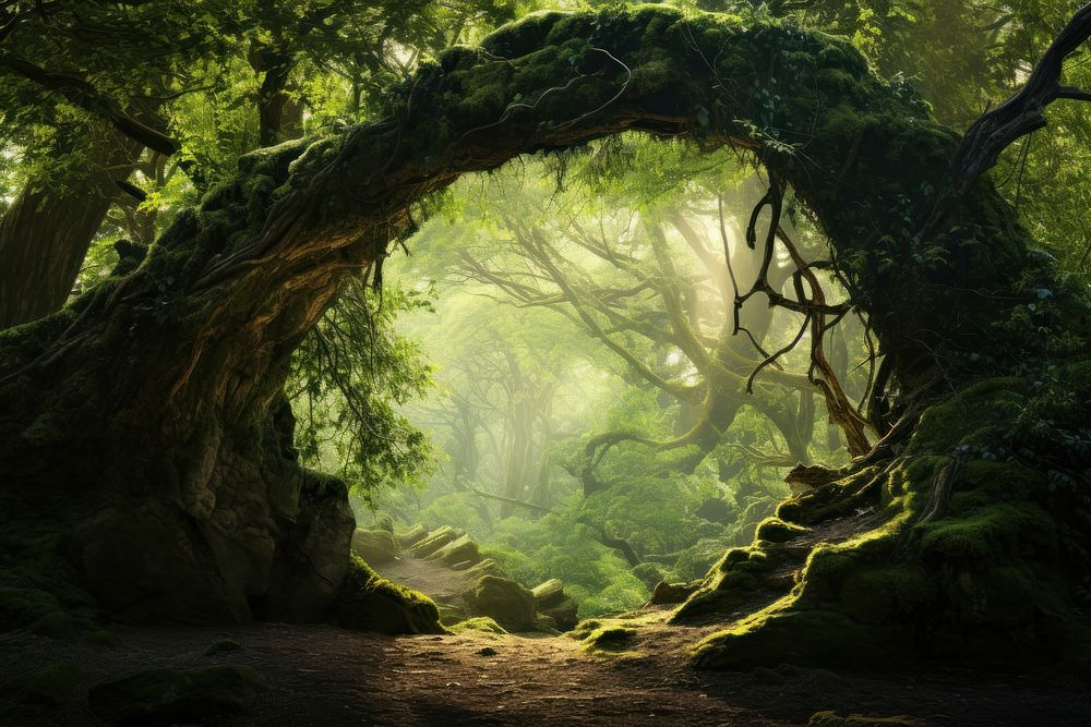 Green natural tree archway forest | Free Photo - rawpixel
