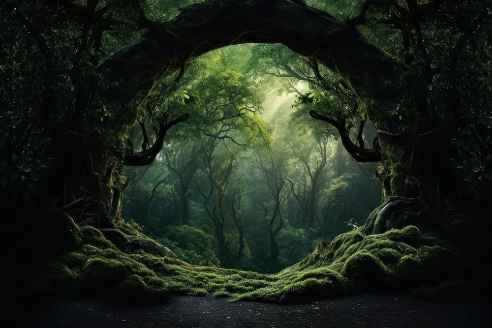 Green natural tree archway forest | Free Photo - rawpixel