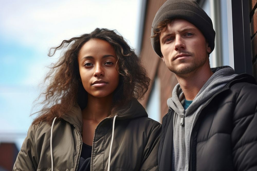 People outside portrait jacket female. | Free Photo - rawpixel