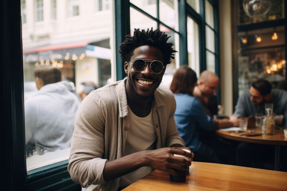 Black man restaurant adult cafe. | Free Photo - rawpixel