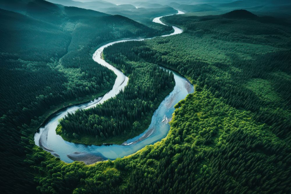 Amazing forrest and long river | Free Photo - rawpixel