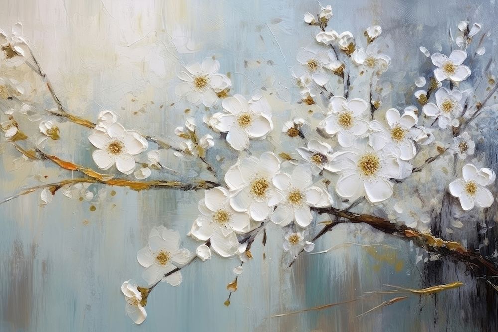 White flowers painting plant backgrounds | Premium Photo Illustration ...