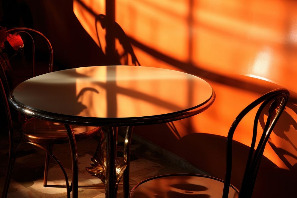 Cafe table furniture shadow. AI | Free Photo - rawpixel