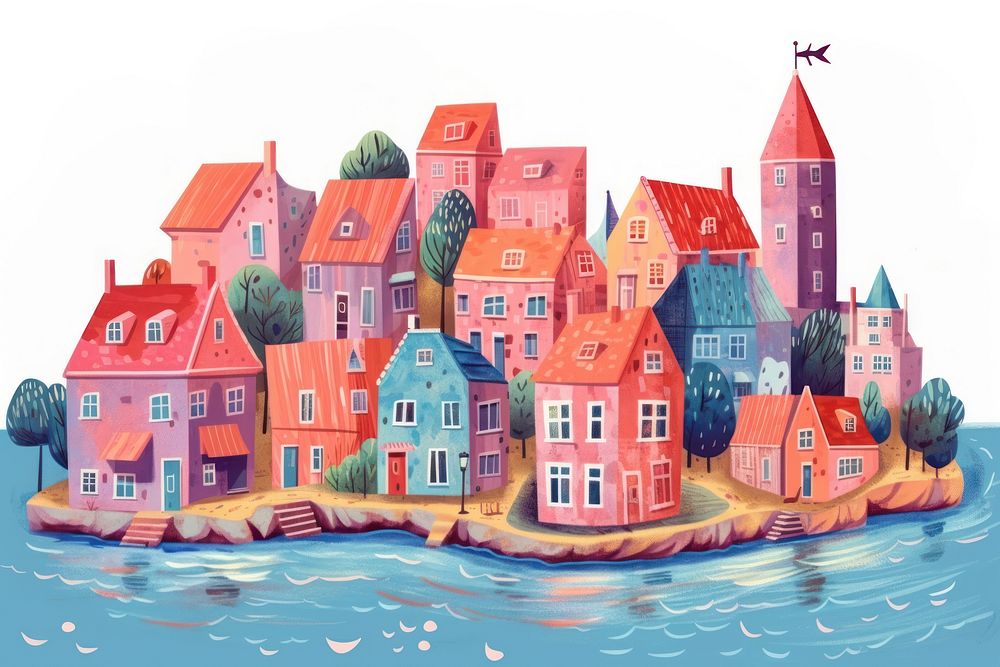 Coastal town architecture building outdoors. | Premium Photo ...