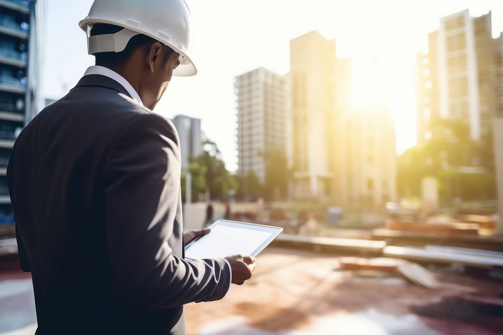 Architect wearing hard hat sunlight | Premium Photo - rawpixel
