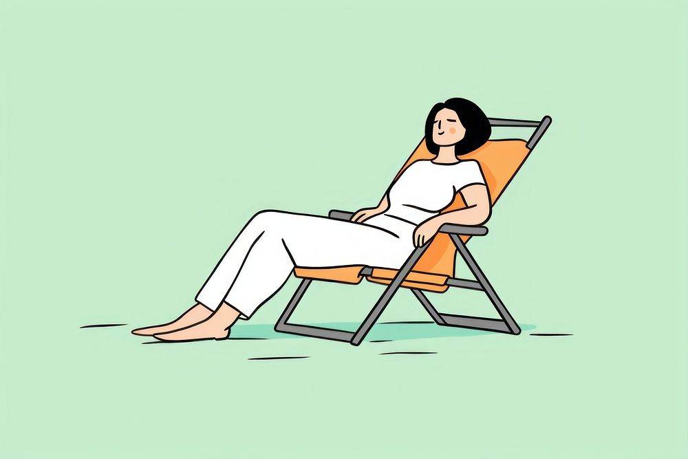 Women chilling beach chair furniture | Premium Photo Illustration ...