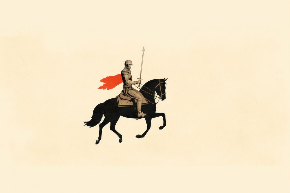 Knight riding horse animal mammal | Free Photo Illustration - rawpixel